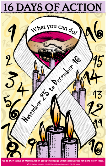 16 Days of Action Poster – BCTF Posters and Stickers